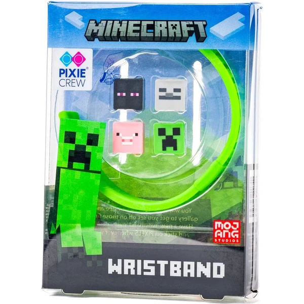 PIXIE CREW & MINECRAFT Nastavitelný náramek, zelený, 4 multipixely - Smarty.cz