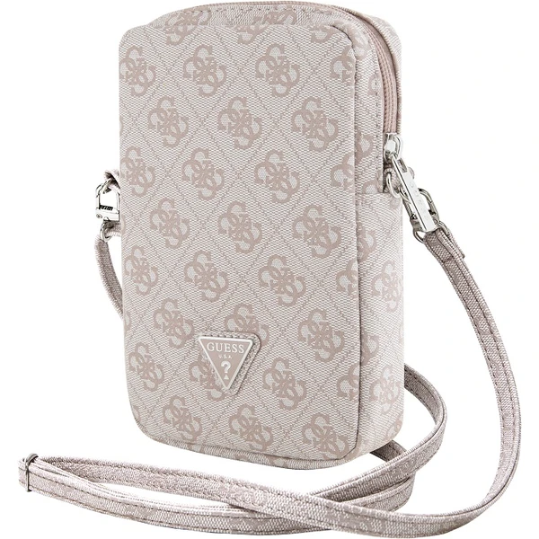 Guess PU 4G Triangle Logo Wallet Phone Bag Zipper růžový - Smarty.cz