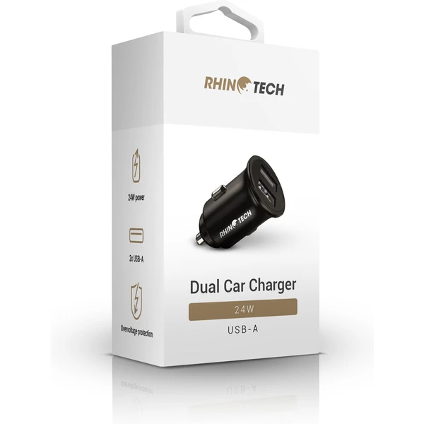 RhinoTech LITE MINI kovový duální USB-A nabíjecí adaptér do auta 24W ...