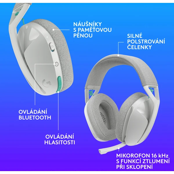 Logitech G321 LIGHTSPEED herní sluchátka bílá - Smarty.cz