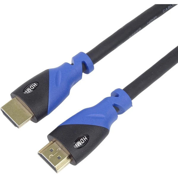 PremiumCord HDMI 2.0b/HDMI 2.0b kabel s ethernetem 4K 5m černo-modrý ...