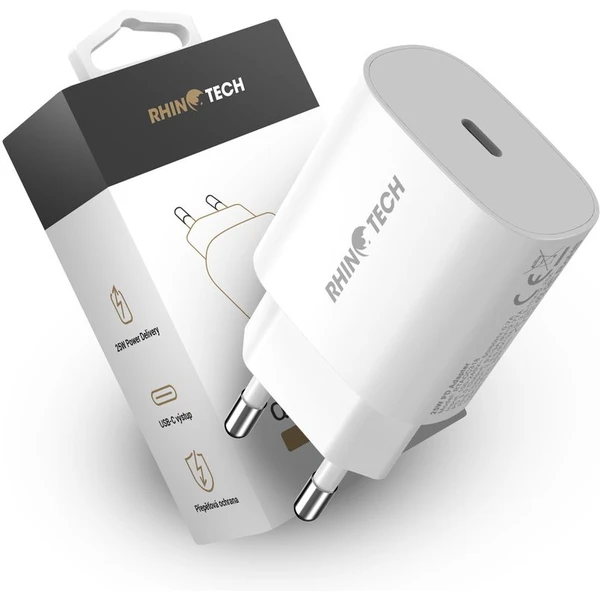 RhinoTech síťová nabíječka USB-C, 25W, PD bílá - Smarty.cz