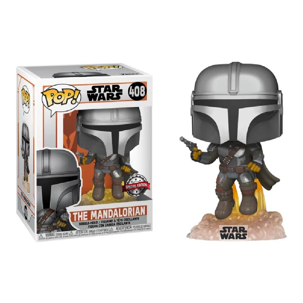 Funko POP! #408 SW: The Mandalorian - Mando Flying w/Blaster (Special ...