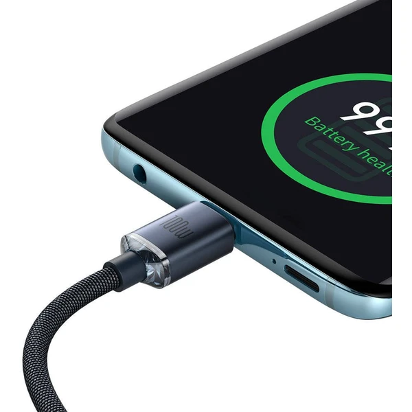 Baseus Crystal Shine USB-C/USB-C napájecí kabel 100W 2m černý - Smarty.cz
