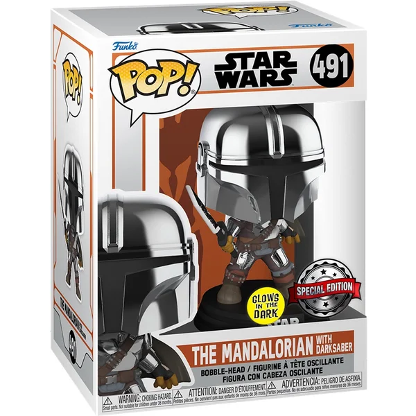 Funko POP! #491 Star Wars: The Mandalorian - Mando with Dark Saber ...