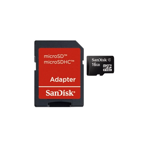 SanDisk microSDHC 16 GB class 4 + SD adaptér - Smarty.cz
