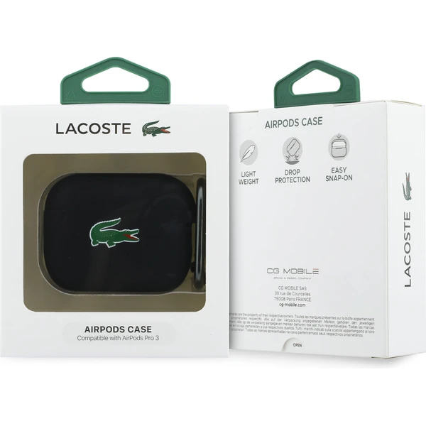 Lacoste Liquid Silicone Croc Logo pouzdro AirPods Pro 3 černé - Smarty.cz