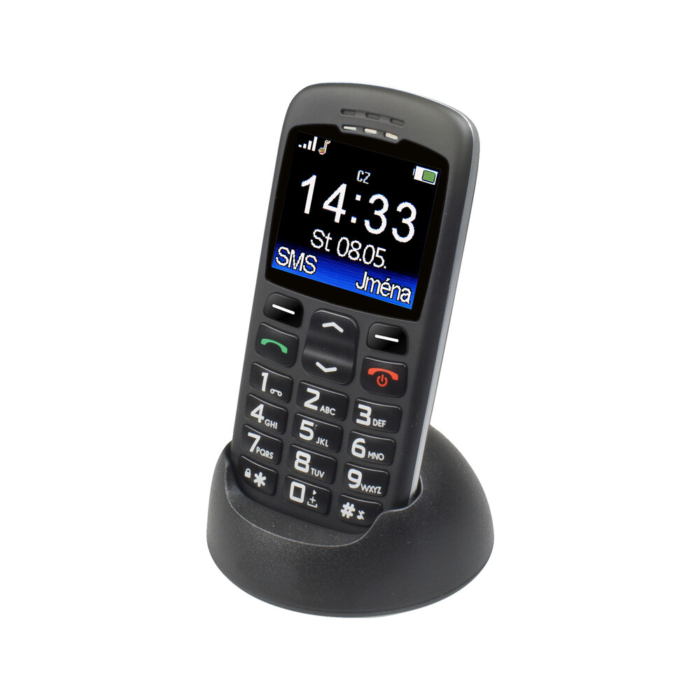 ALIGATOR A670 Senior černý + stolní nabíječka