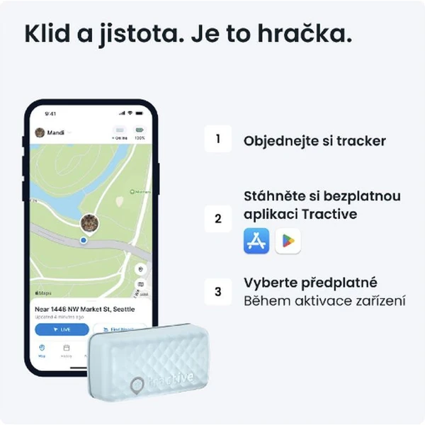 Tractive GPS CAT Mini tracker polohy a aktivity pro kočky mentolový ...