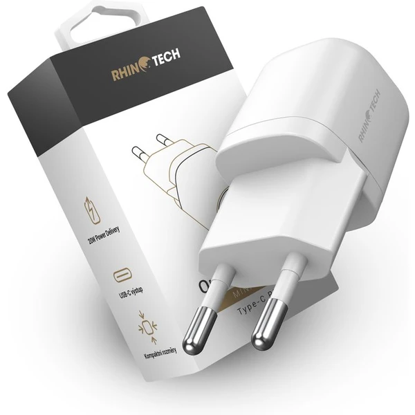 RhinoTech Mini síťová nabíječka USB-C, 20W, PD bílá - Smarty.cz