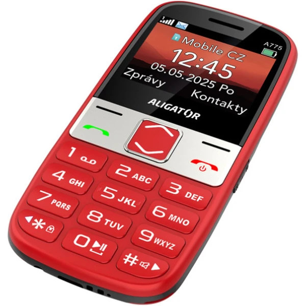 ALIGATOR A775 Senior + stolní nabíječka červený - Smarty.cz