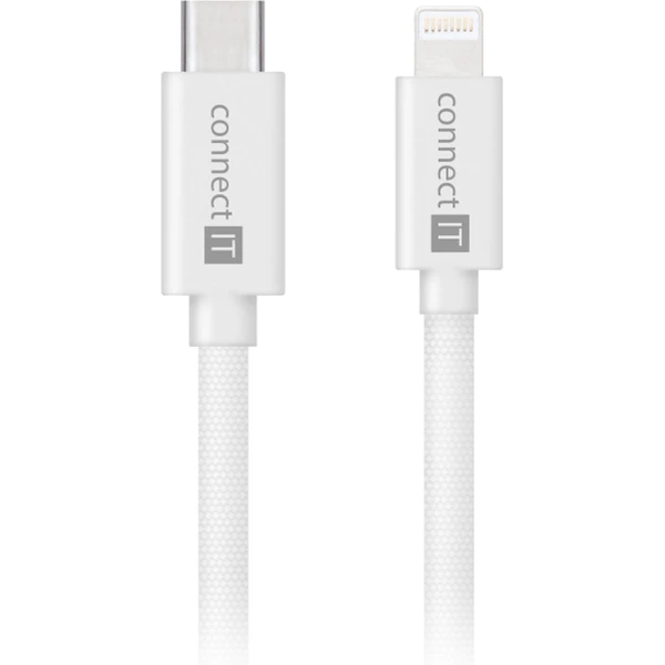 CONNECT IT Wirez USB-C/Lightning napájecí kabel 27W 1m bílý - Smarty.cz
