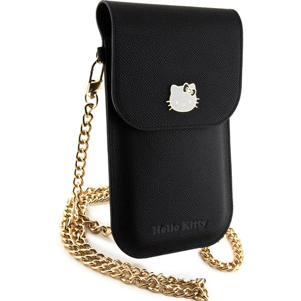 Hello Kitty PU Metal Logo Leather Wallet Phone Bag černé - Smarty.cz