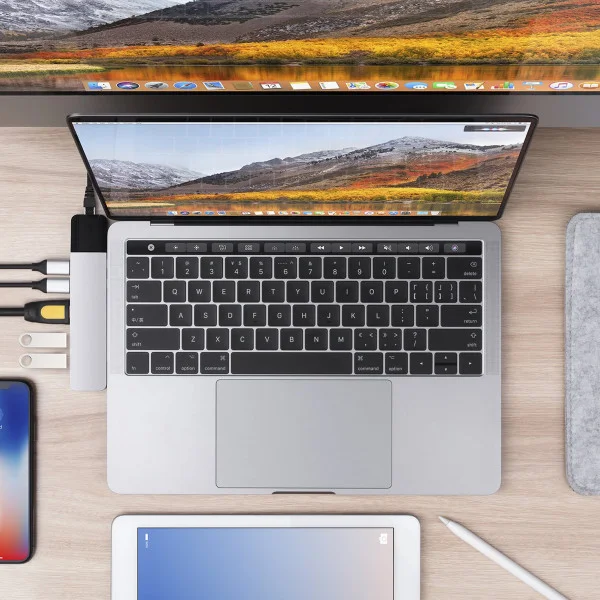 HyperDrive NET Hub pro USB-C pro MacBook Pro stříbrný - Smarty.cz