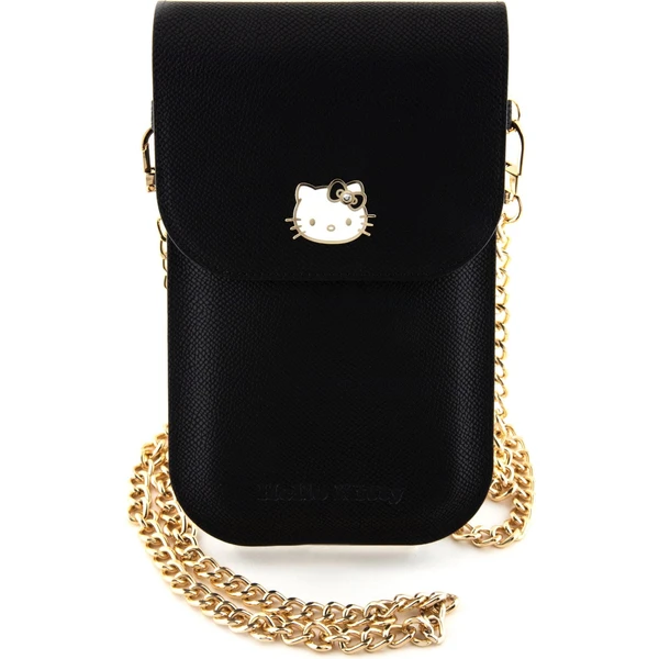 Hello Kitty PU Metal Logo Leather Wallet Phone Bag černé - Smarty.cz