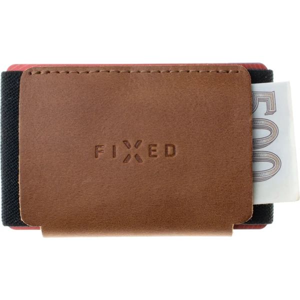 FIXED Tiny Wallet Kožená peněženka z pravé hovězí kůže hnědá - Smarty.cz