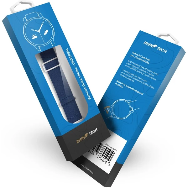 RhinoTech univerzální řemínek nylonový tah Quick Release 20mm tmavě ...