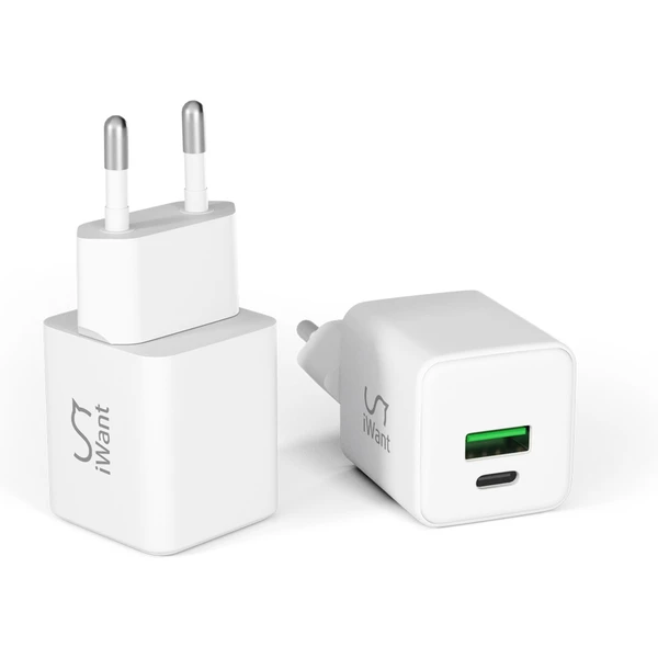 iWant 20W GaN nabíjecí adaptér bílý - Smarty.cz