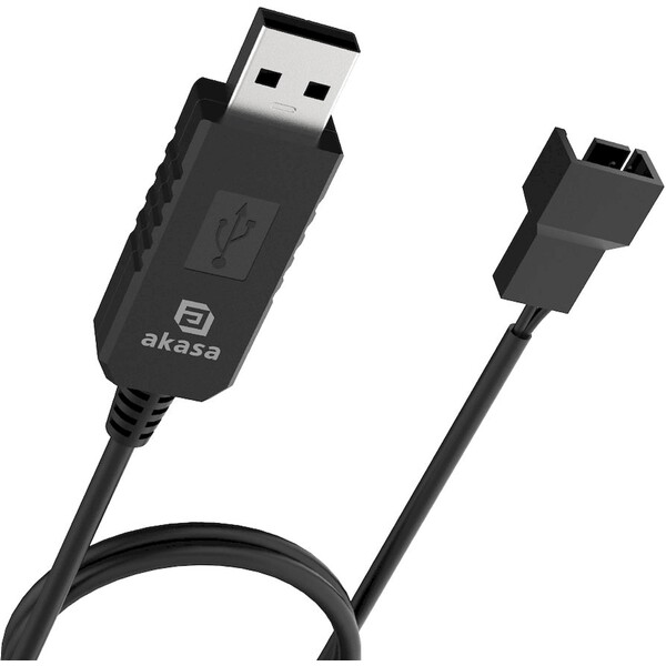 Akasa 5V to 12V DC Step-Up Voltage Converter Cable for USB to 3-Pin & 4 ...