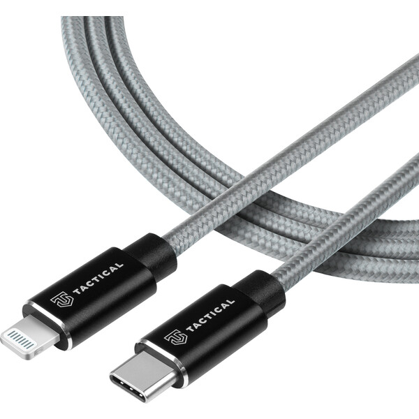 Tactical Fast Rope Aramid Cable USB-C/Lightning MFI 0,3m šedý - Smarty.cz