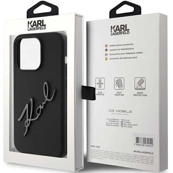 Karl Lagerfeld Silicone Karl Script Logo zadní kryt pro iPhone 15 Pro ...