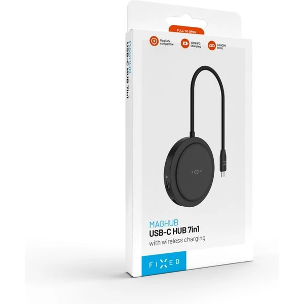 FIXED MagHUB 7-portový USB-C Hub s MagSafe, černý - Smarty.cz