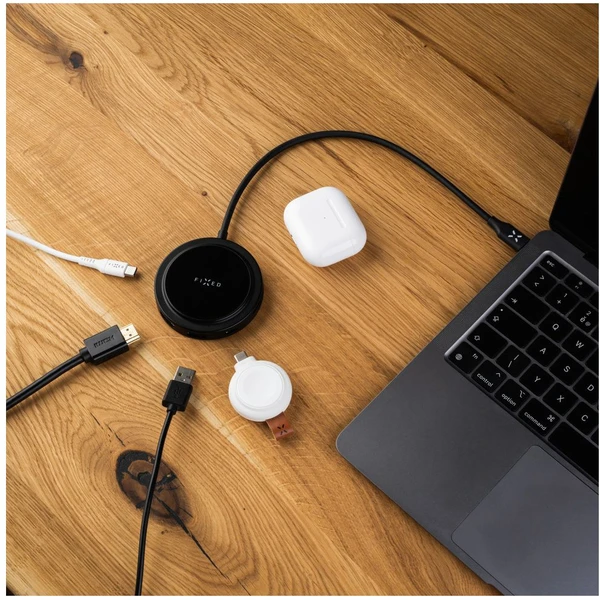 FIXED MagHUB 7-portový USB-C Hub s MagSafe, černý - Smarty.cz